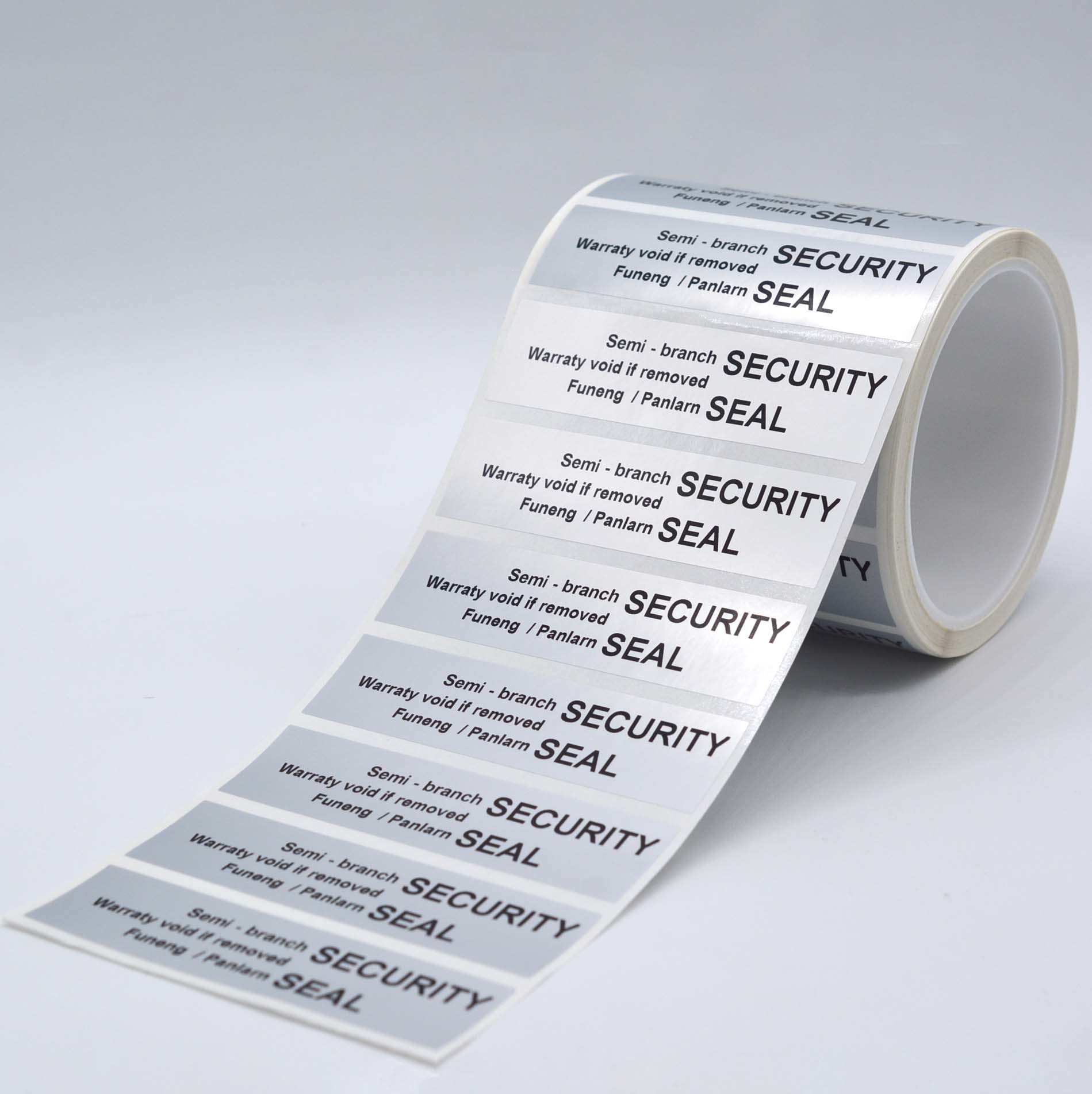 60um 1mil Tamper Proof Seal Security Sticker Silver Matte Semi Transfer ...